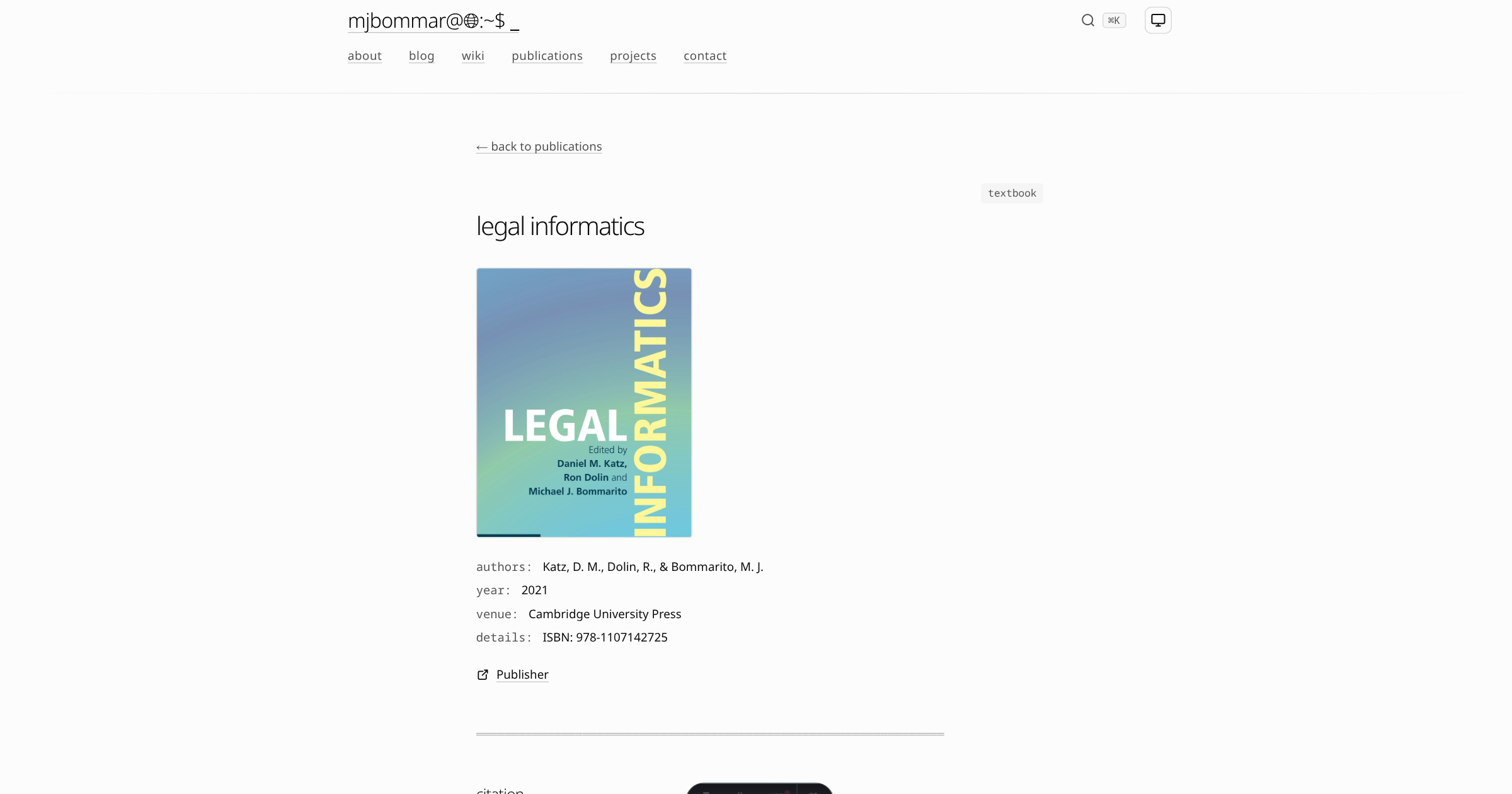 Legal informatics | mike bommarito